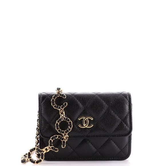CHANEL | Bags | Chanel Miss Coco Strap Flap Clutch With Chain Quilted ...